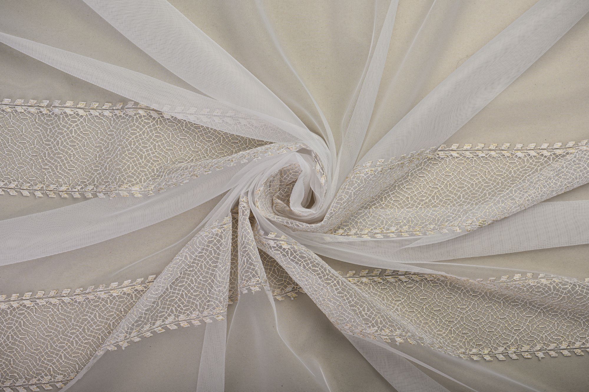 MARIE, alb-auriu | perdea clasica